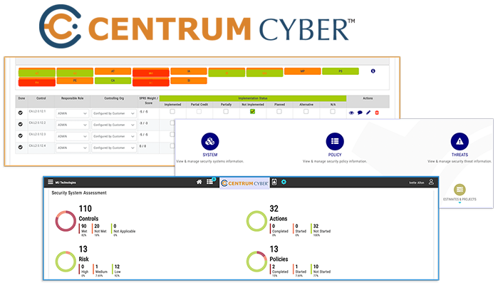 CentrumCyber eGRC Tool NIST 800-171 CMMC for the GovCon Community